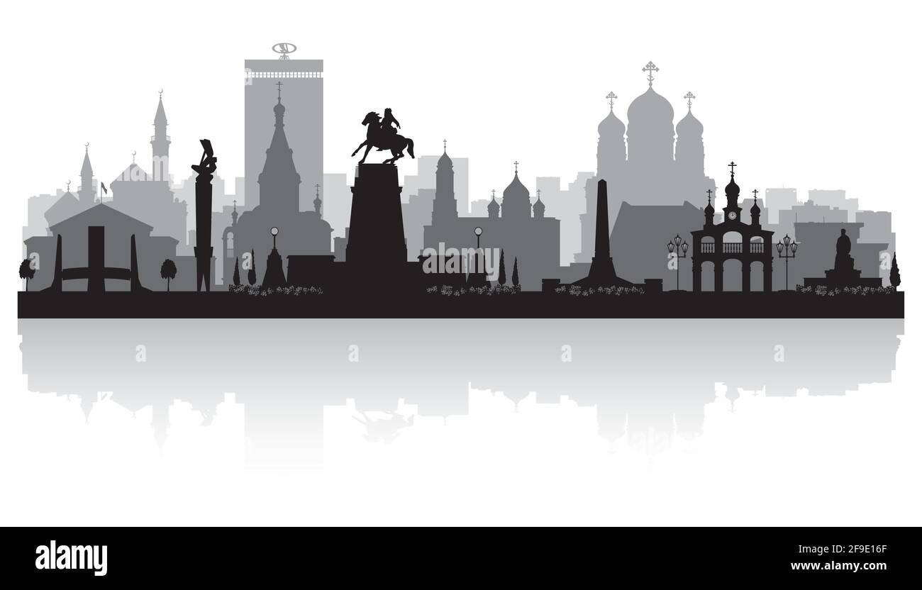 Tolyatti Russia city skyline vector silhouette illustration Stock ...