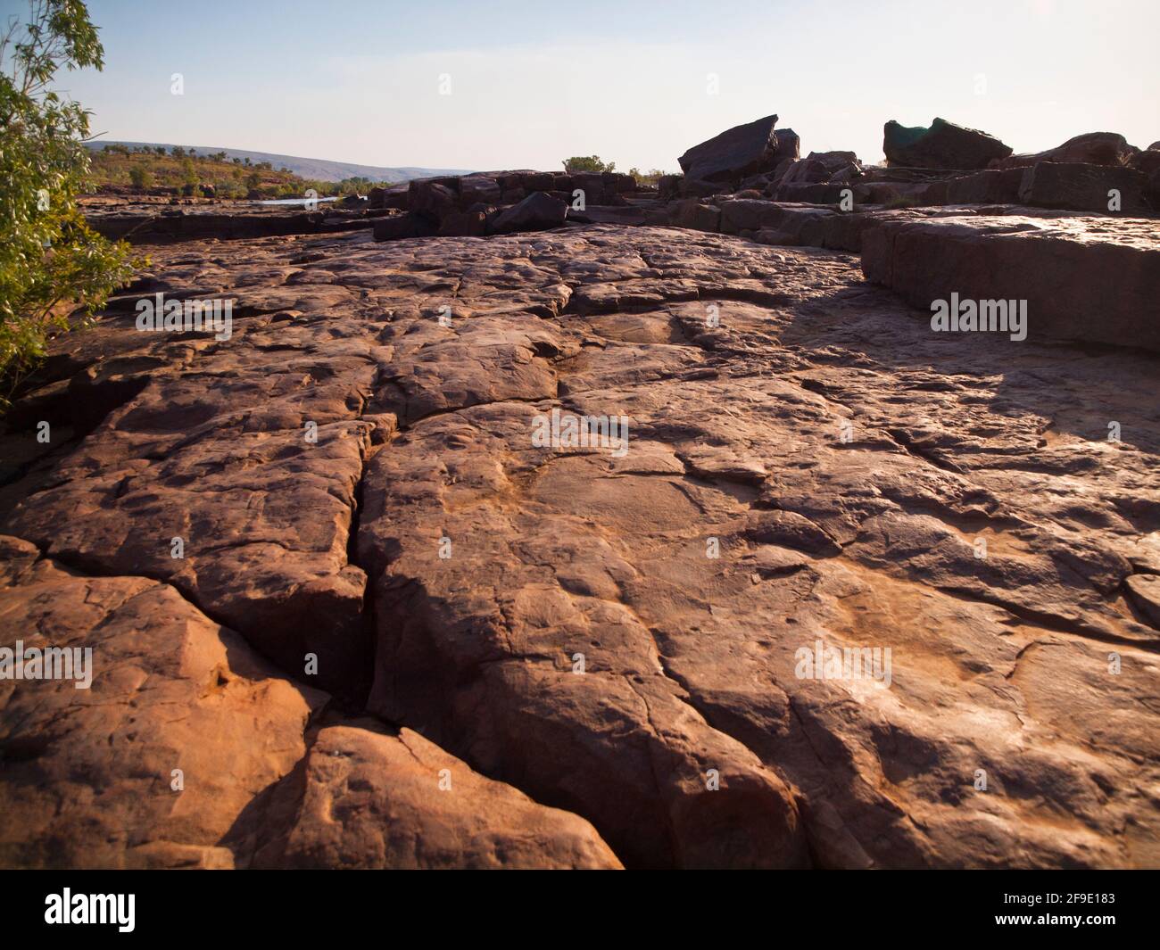 Rock platform above the Fitzroy River at Sir John Gorge, Mornington ...