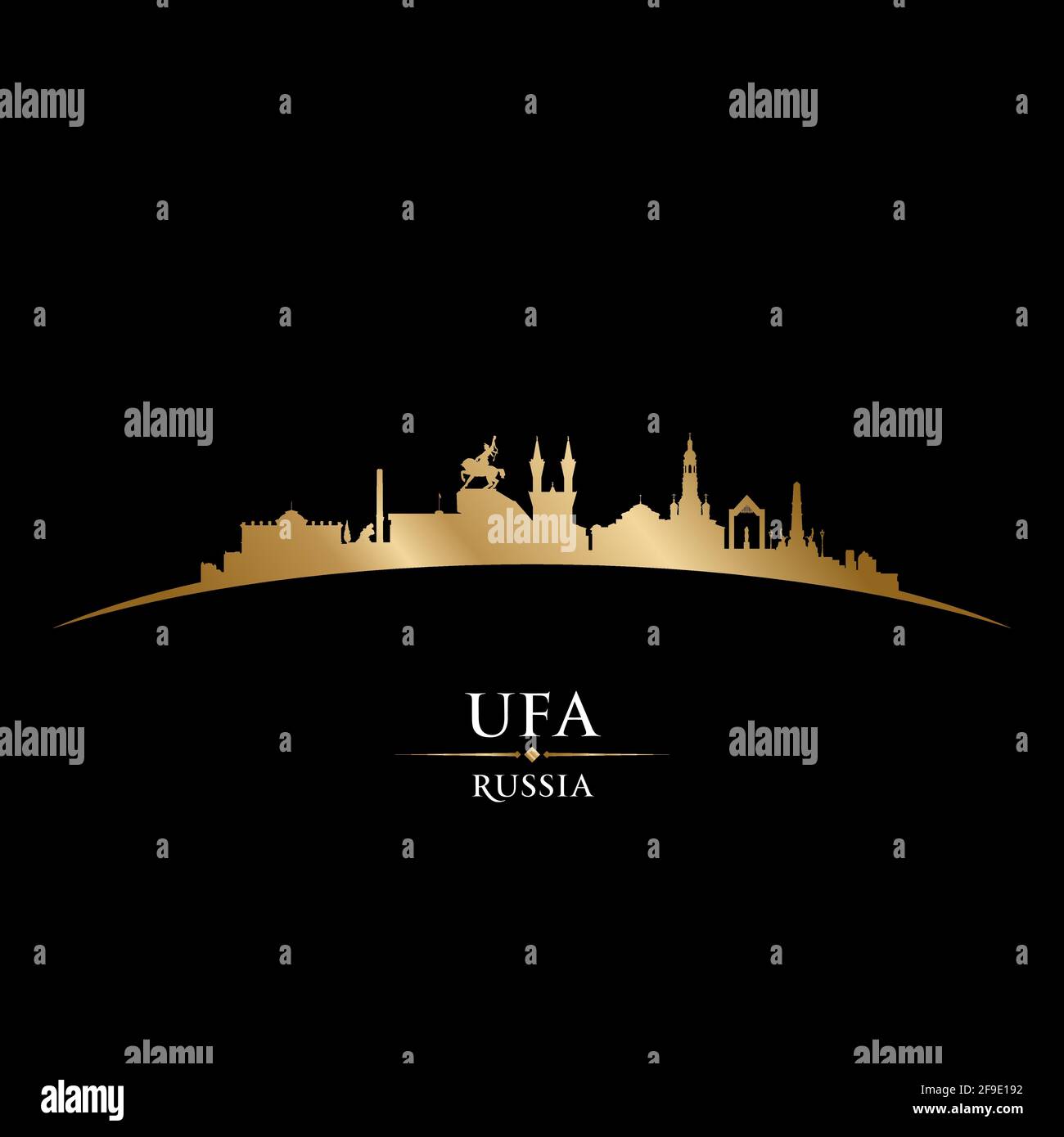 Ufa Russia city skyline silhouette. Vector illustration Stock Vector ...