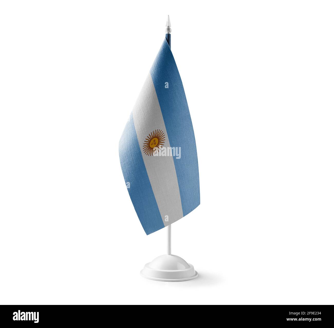 Small national flag of the Argentina on a white background Stock Photo ...
