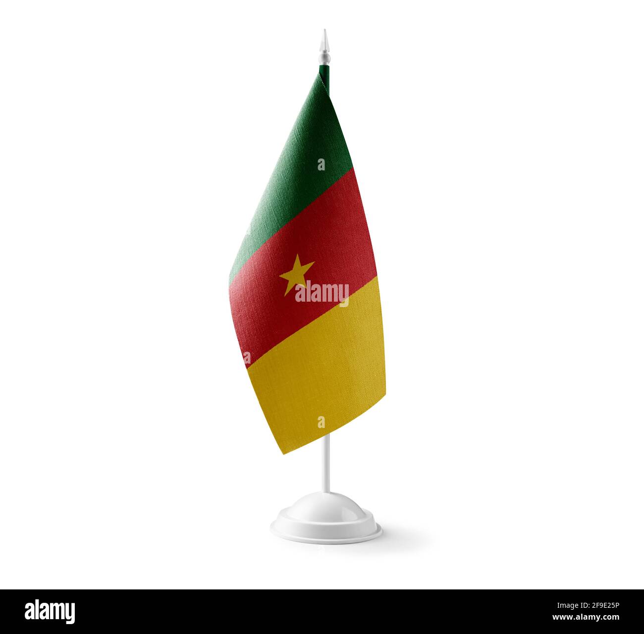 Small national flag of the Cameroon on a white background Stock Photo ...