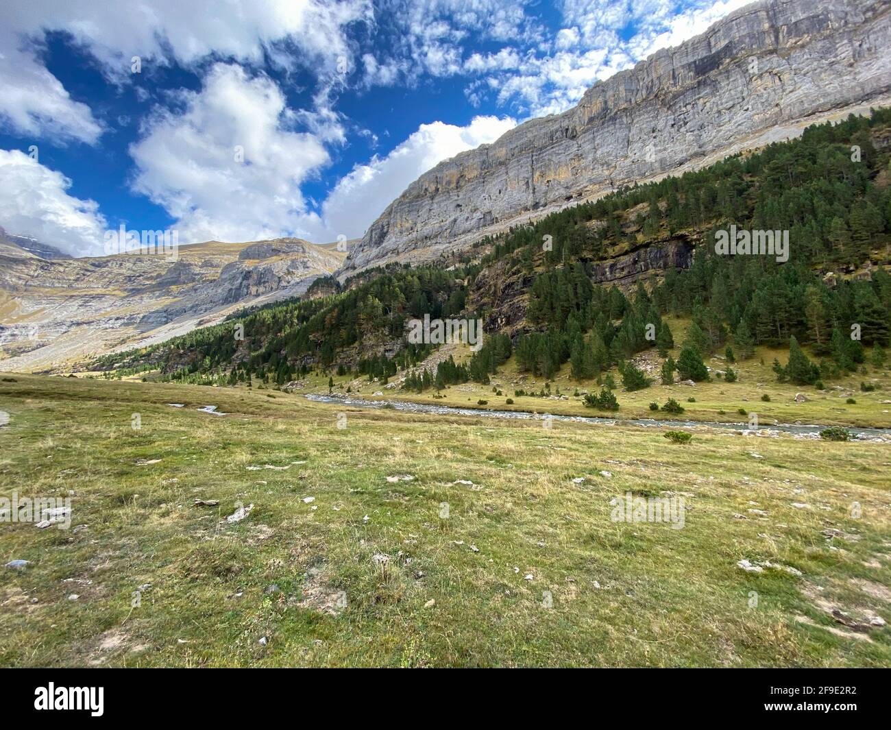 views of mountains, forests, waterfalls and natural pools in the Ordesa ...