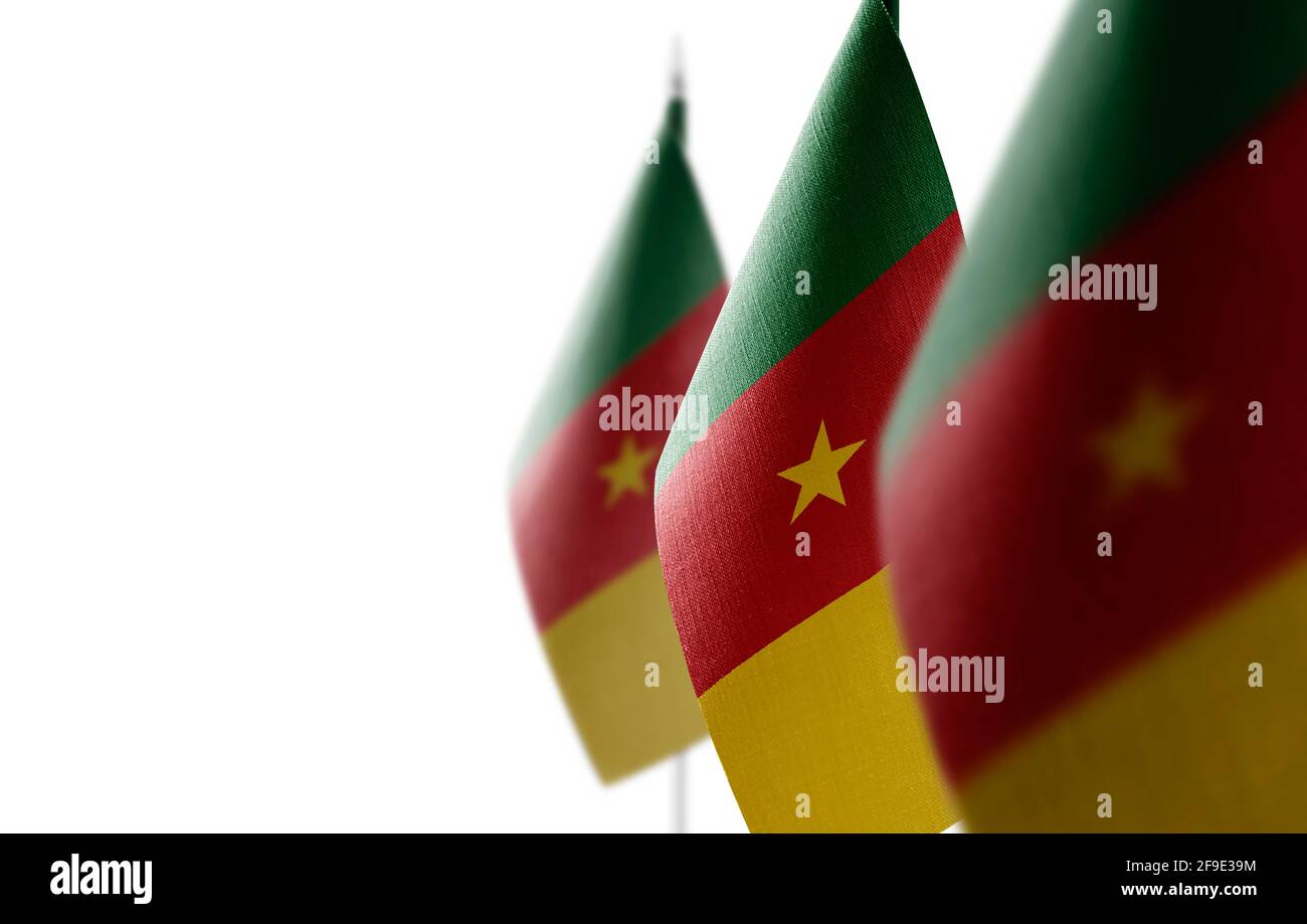 Small national flags of the Cameroon on a white background Stock Photo ...