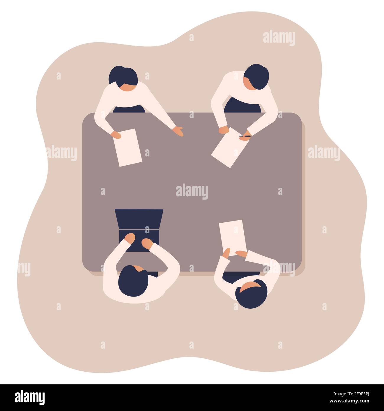 Businessmen meeting table top view Cut Out Stock Images & Pictures - Alamy