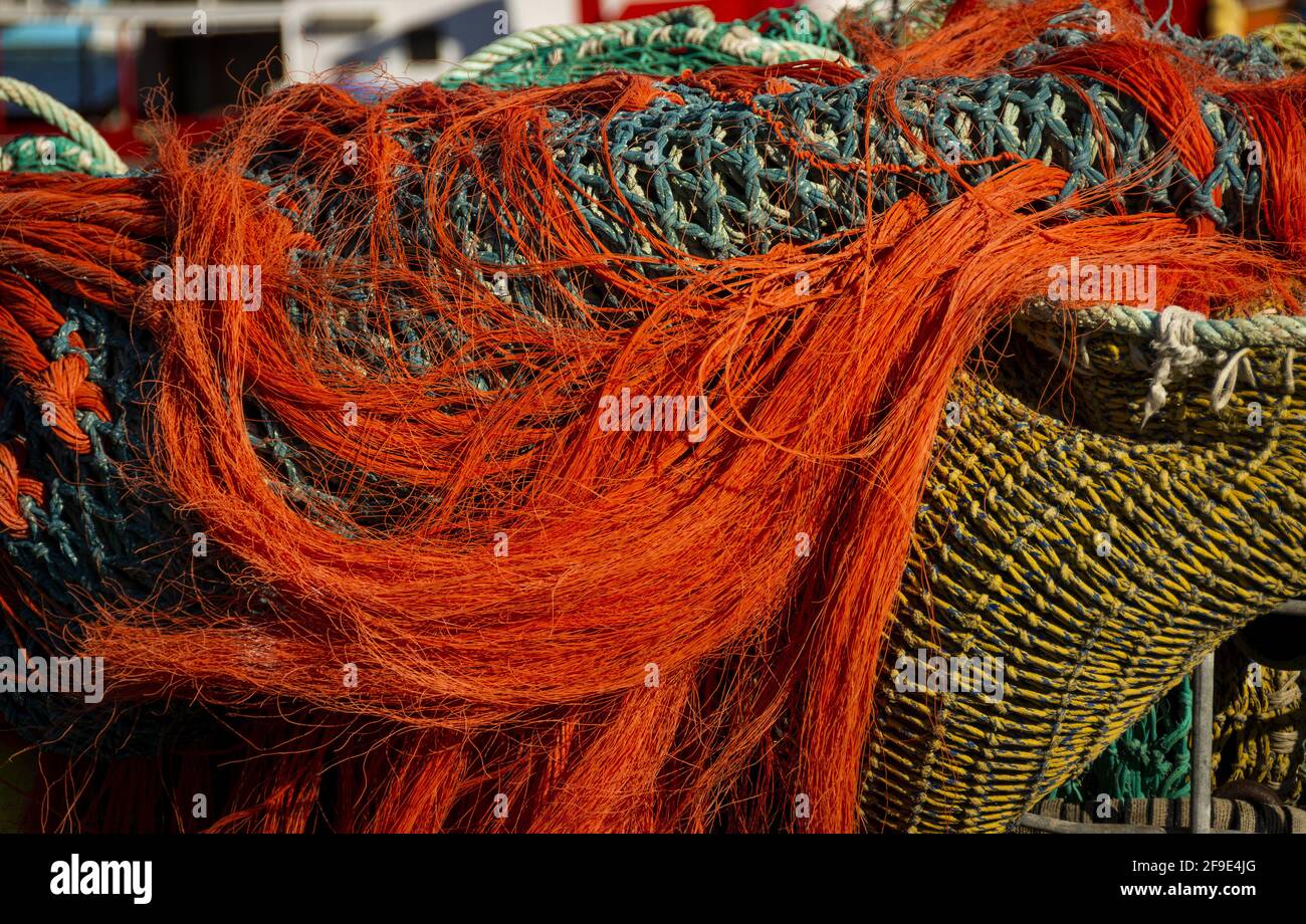 A closeup shot of red fishing net, France Stock Photo - Alamy