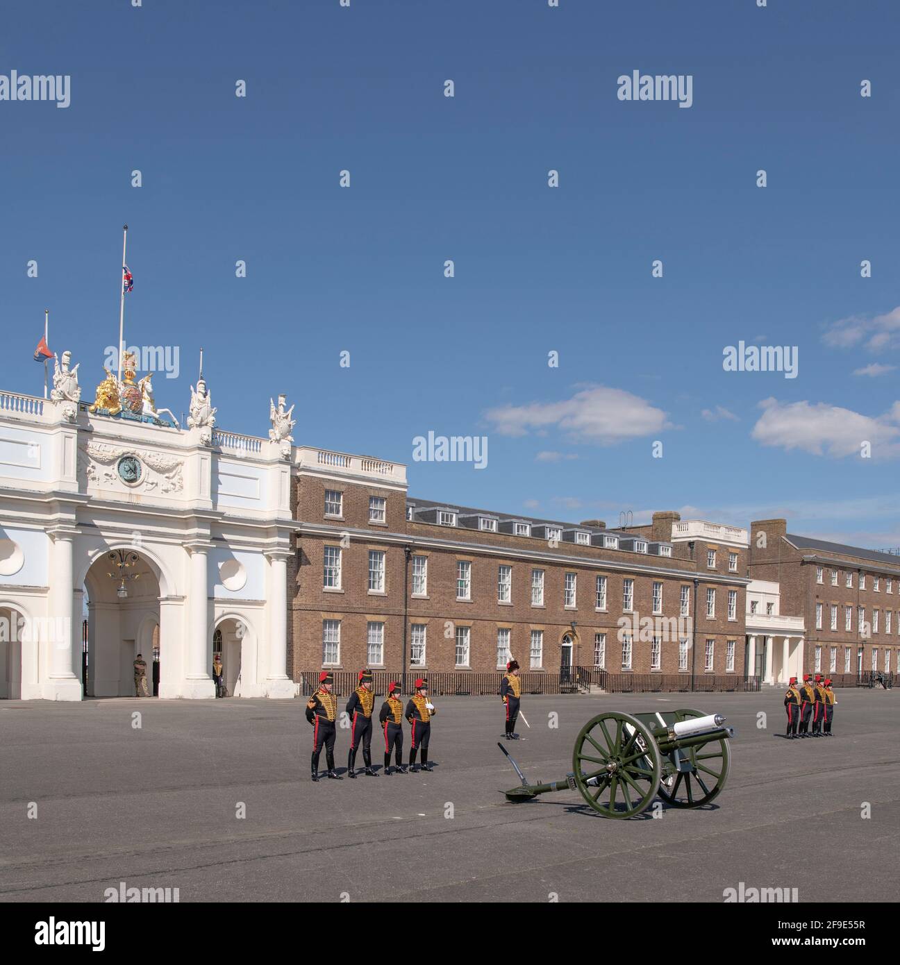 Woolwich Barracks, London, 17 April 2021. The King‘s Troop Royal Horse ...