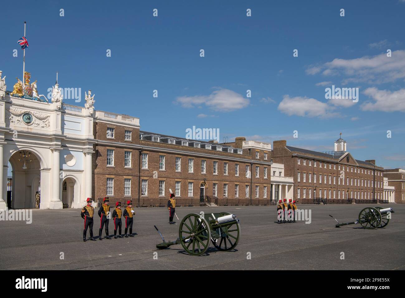 Woolwich Barracks, London, 17 April 2021. The King‘s Troop Royal Horse ...