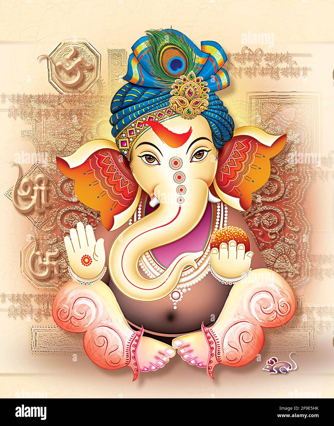 High-Resolution Indian Gods Lord Ganesha Digital Painting Stock Photo - Alamy