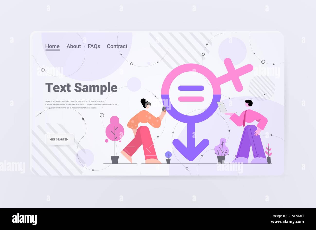 businesspeople near female and male gender sign feminism equal social ...