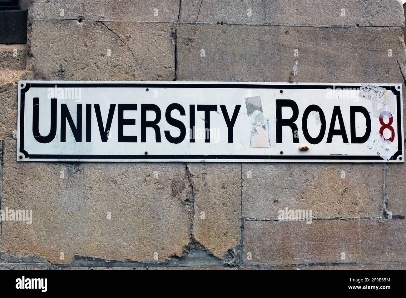 Road sign for University Road in central Bristol Stock Photo - Alamy