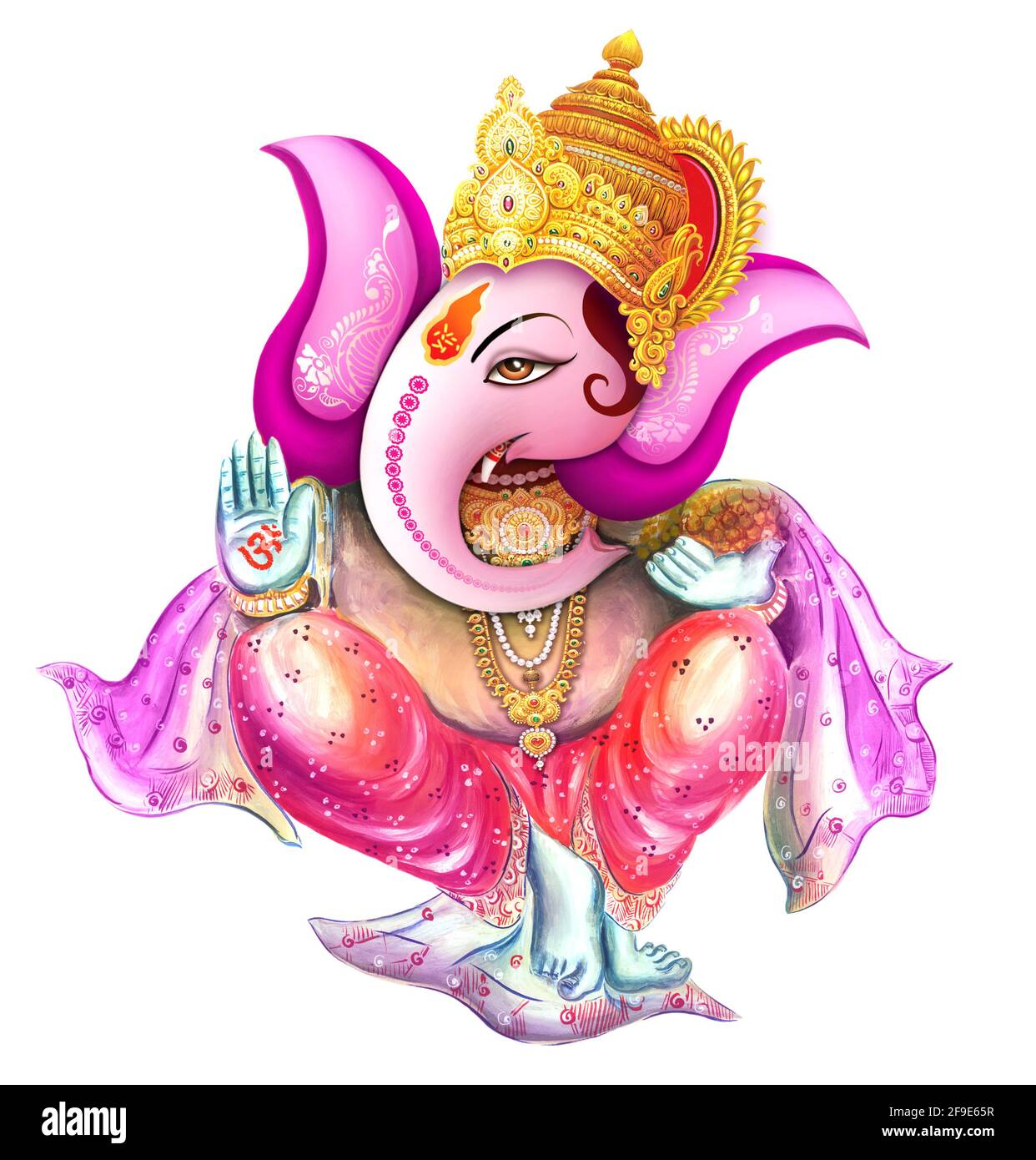 High-Resolution Indian Gods Lord Ganesha Digital Painting Stock Photo ...