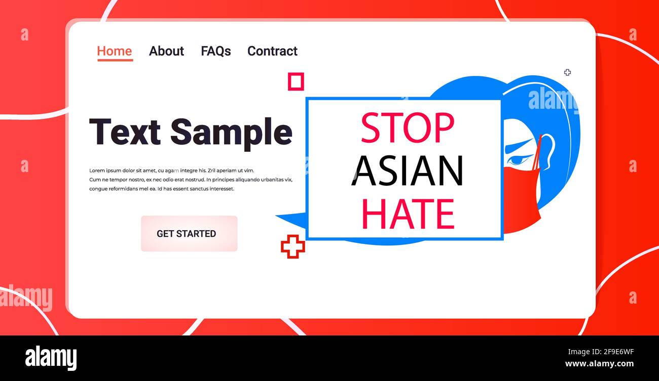 Stop Asian Hate Woman In Mask Protesting Against Racism Support People