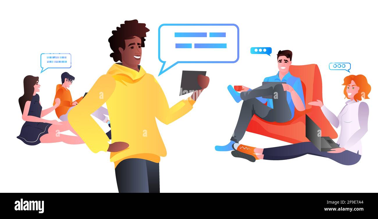 Cartoon illustration happy user using hi-res stock photography and ...