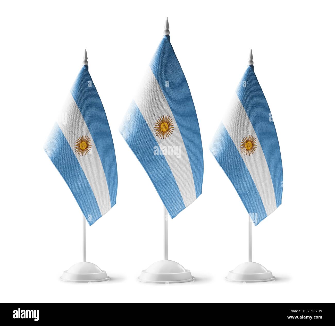 Small national flags of the Argentina on a white background Stock Photo ...