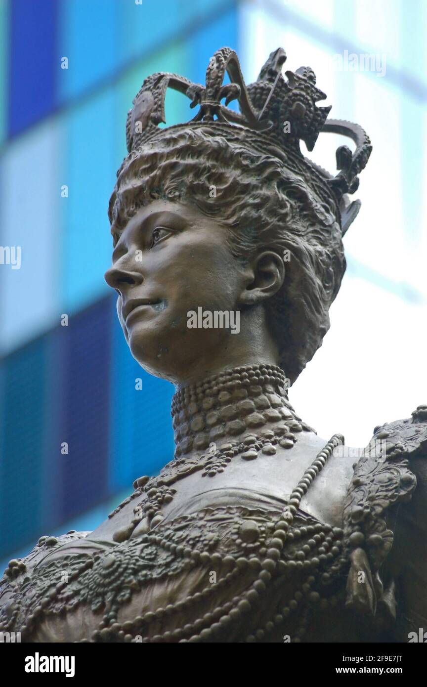 Detail of the statue of Queen Alexandra at the Royal London Hospital ...