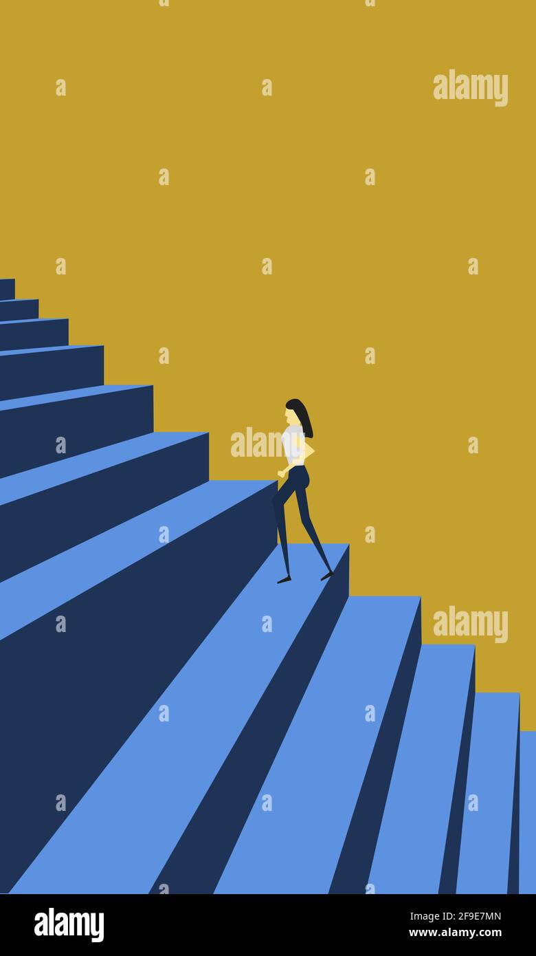 Figure walking up stairs hi-res stock photography and images - Alamy