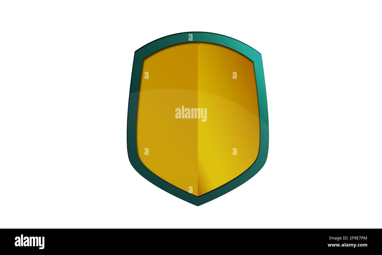 An illustration of a small yellow shield icon isolated on a white ...