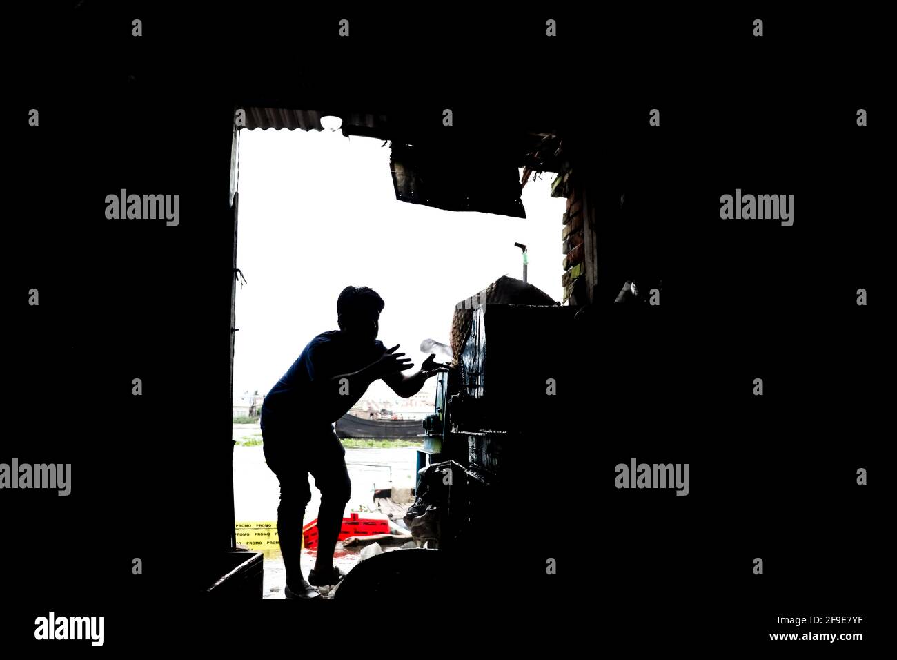 A man working in an ice factory I captured this image on 15th September ...