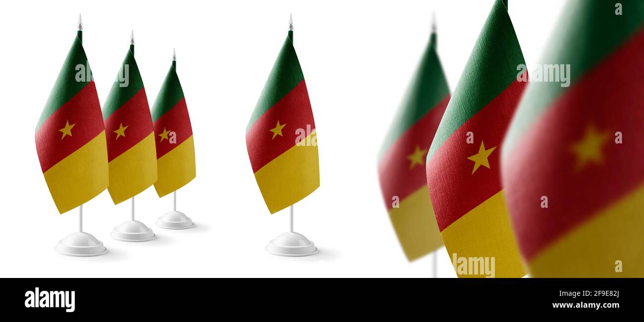 Set of Cameroon national flags on a white background Stock Photo - Alamy