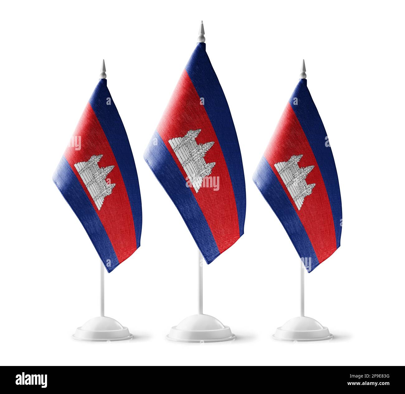 Small national flags of the Cambodia on a white background Stock Photo ...