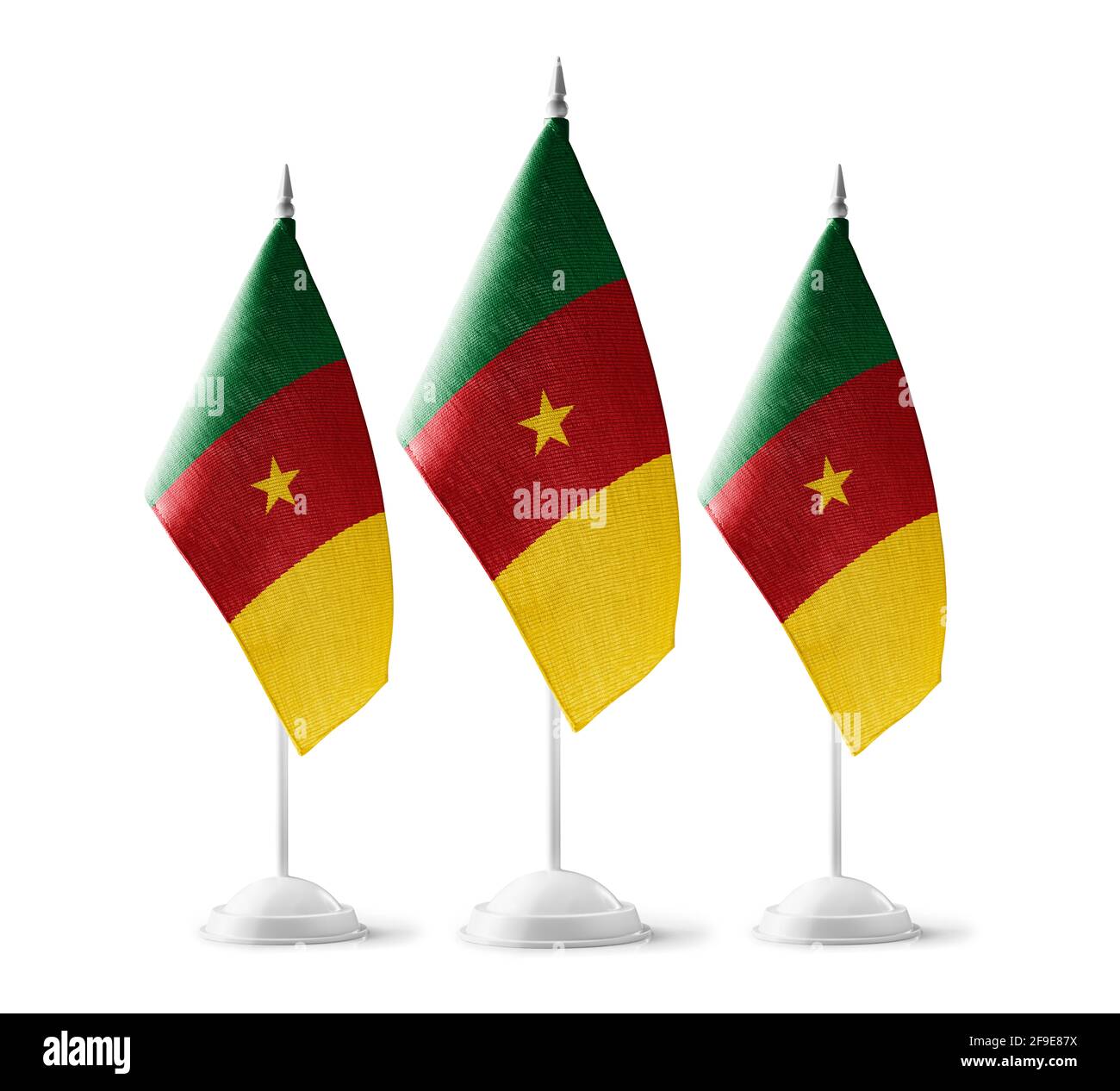 Small national flags of the Cameroon on a white background Stock Photo ...