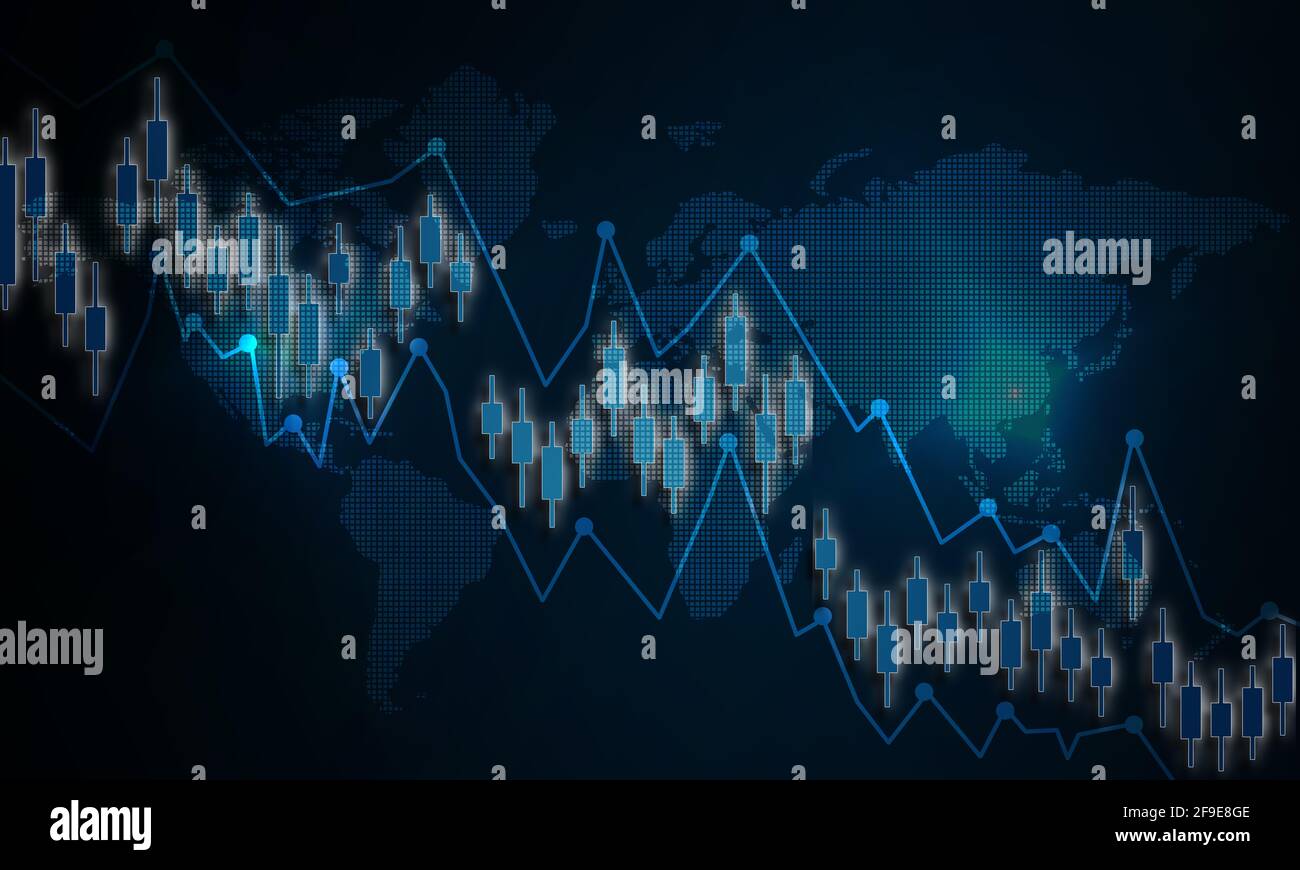 An illustration of a graph chart indicating the decreasing economy ...