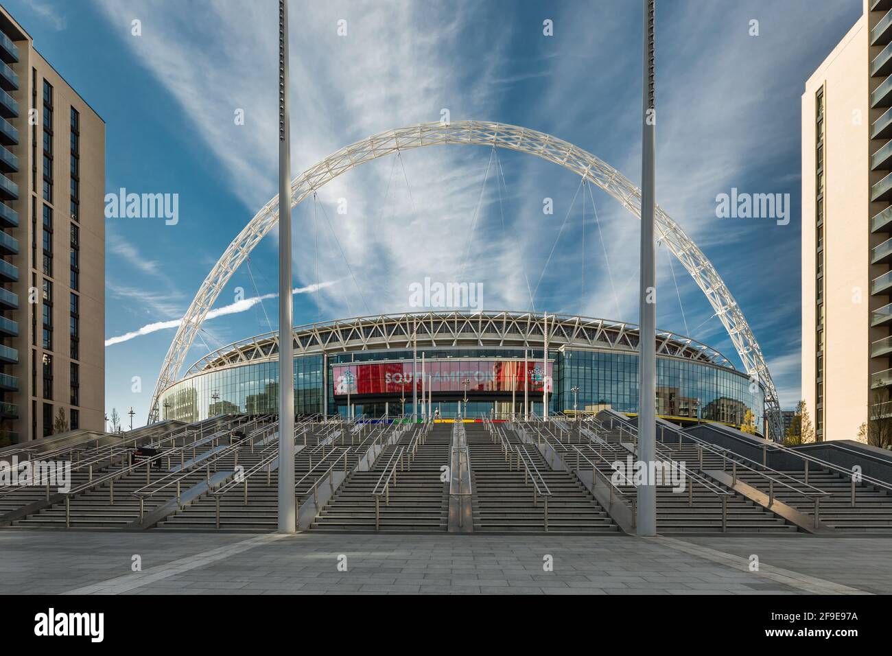 Wembley Stadium, Wembley Park, UK. 18th April 2021.Wembley Stadium's ...