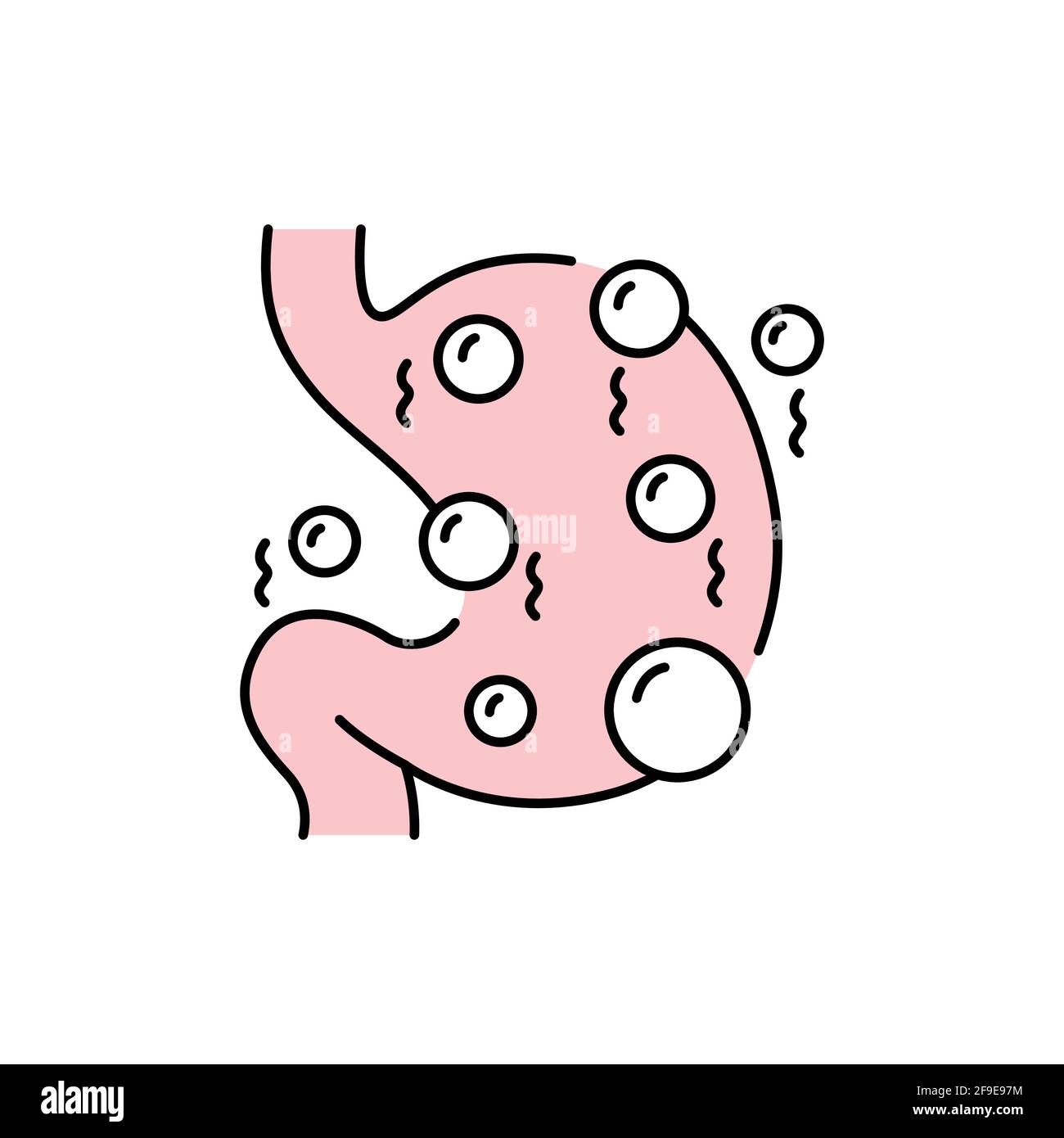 Flatulence olor line icon. Pictogram for web page, mobile app, promo ...