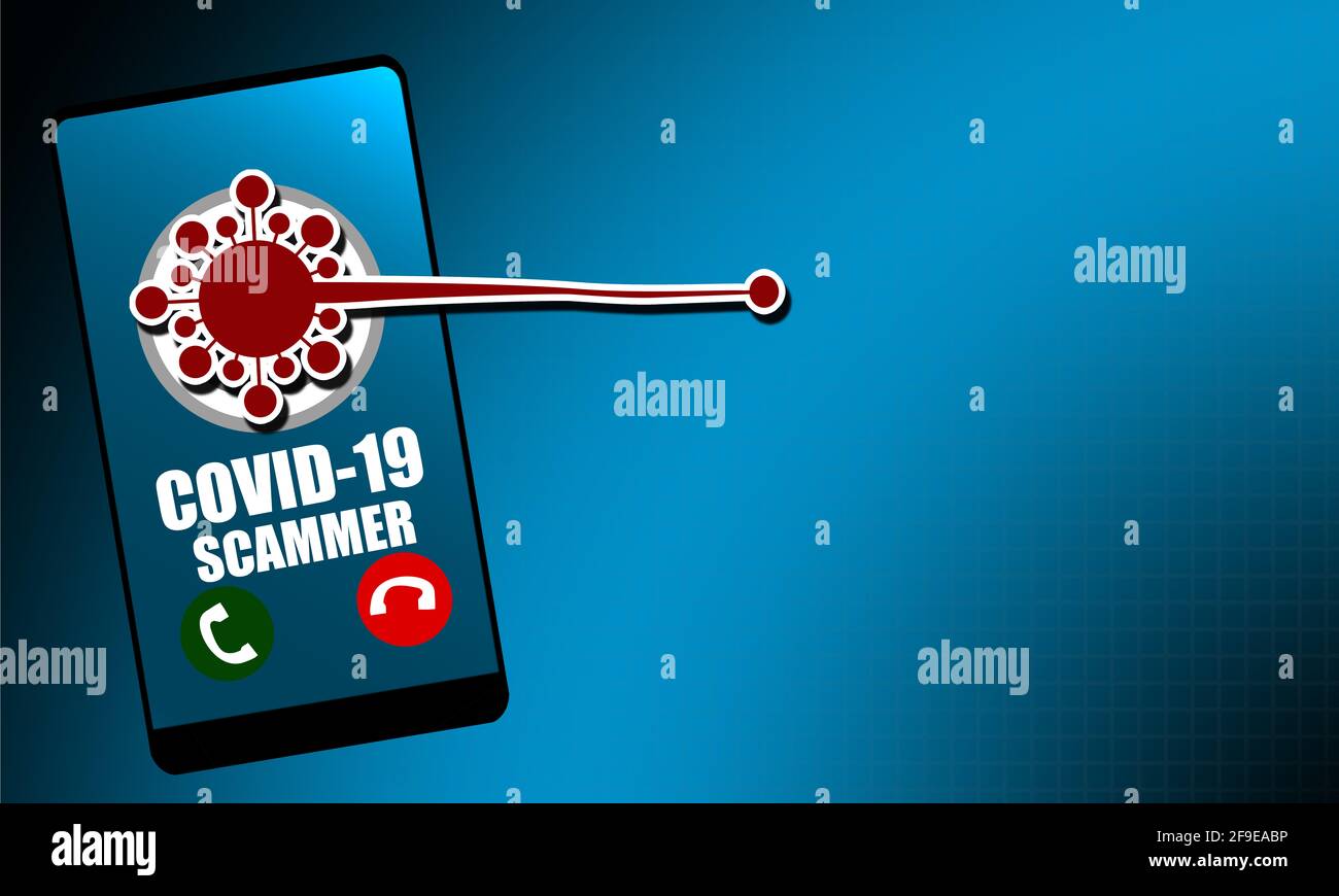 A scam related to covid-19 virus news in a form of a mobile phone ...