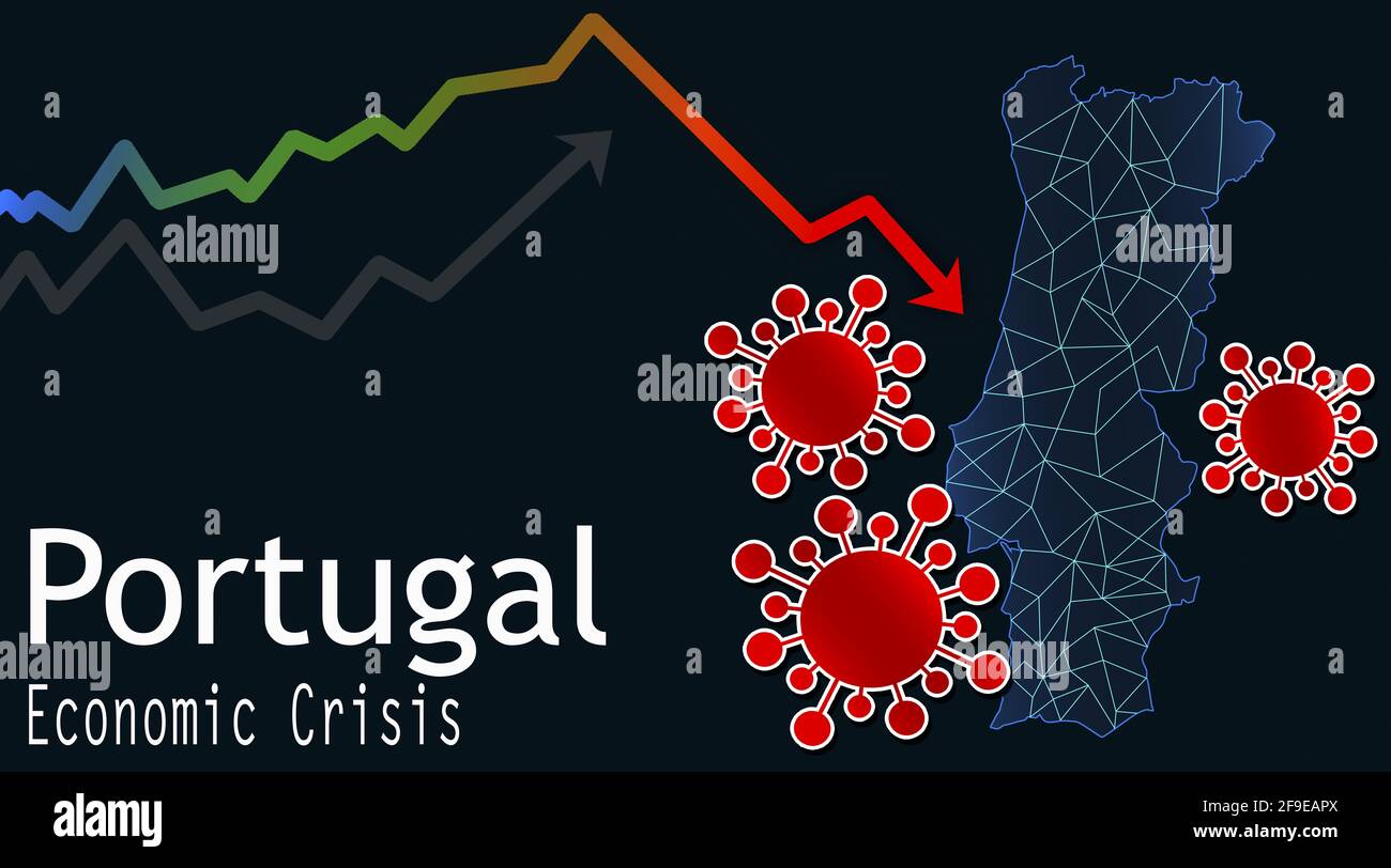 An illustration of Portugal's map with a text Portugal Economic Crisis ...