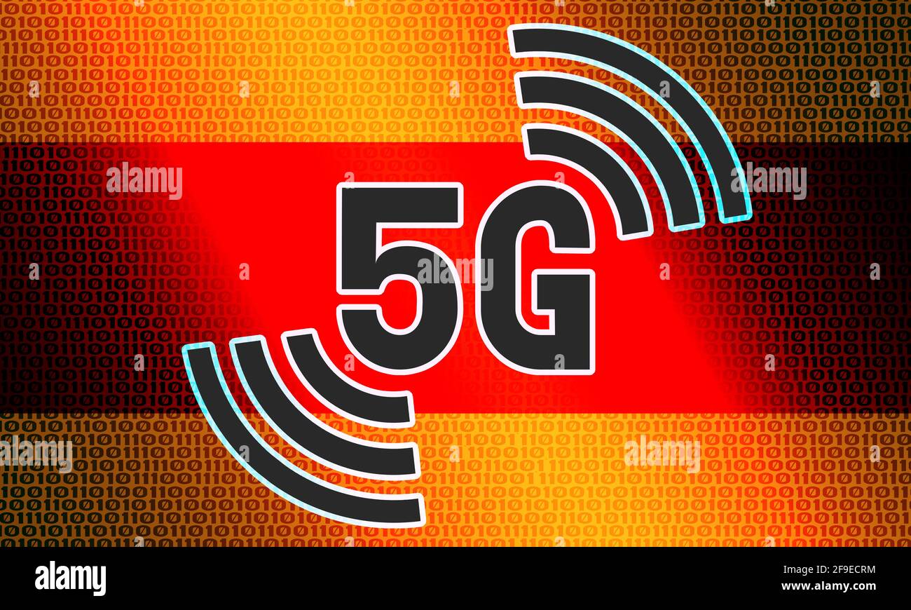 An illustration of an icon of 5G new wireless internet wifi connection ...