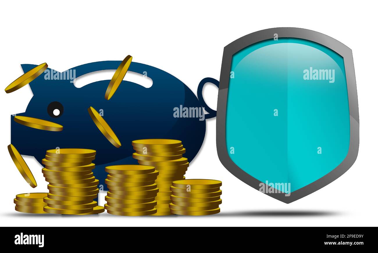 Protection concept gold shield hi-res stock photography and images - Alamy