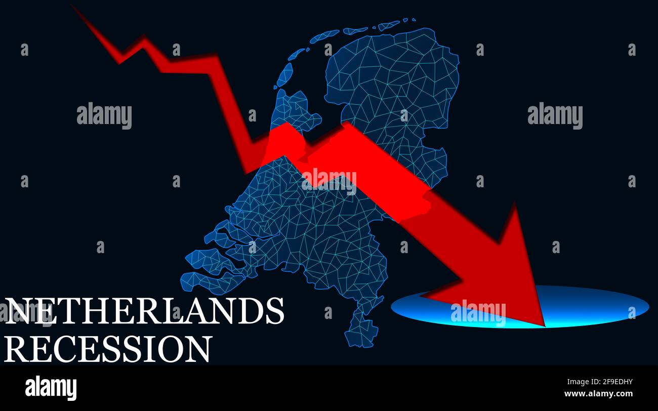 An illustration of the Netherlands map with a red arrow indicated ...