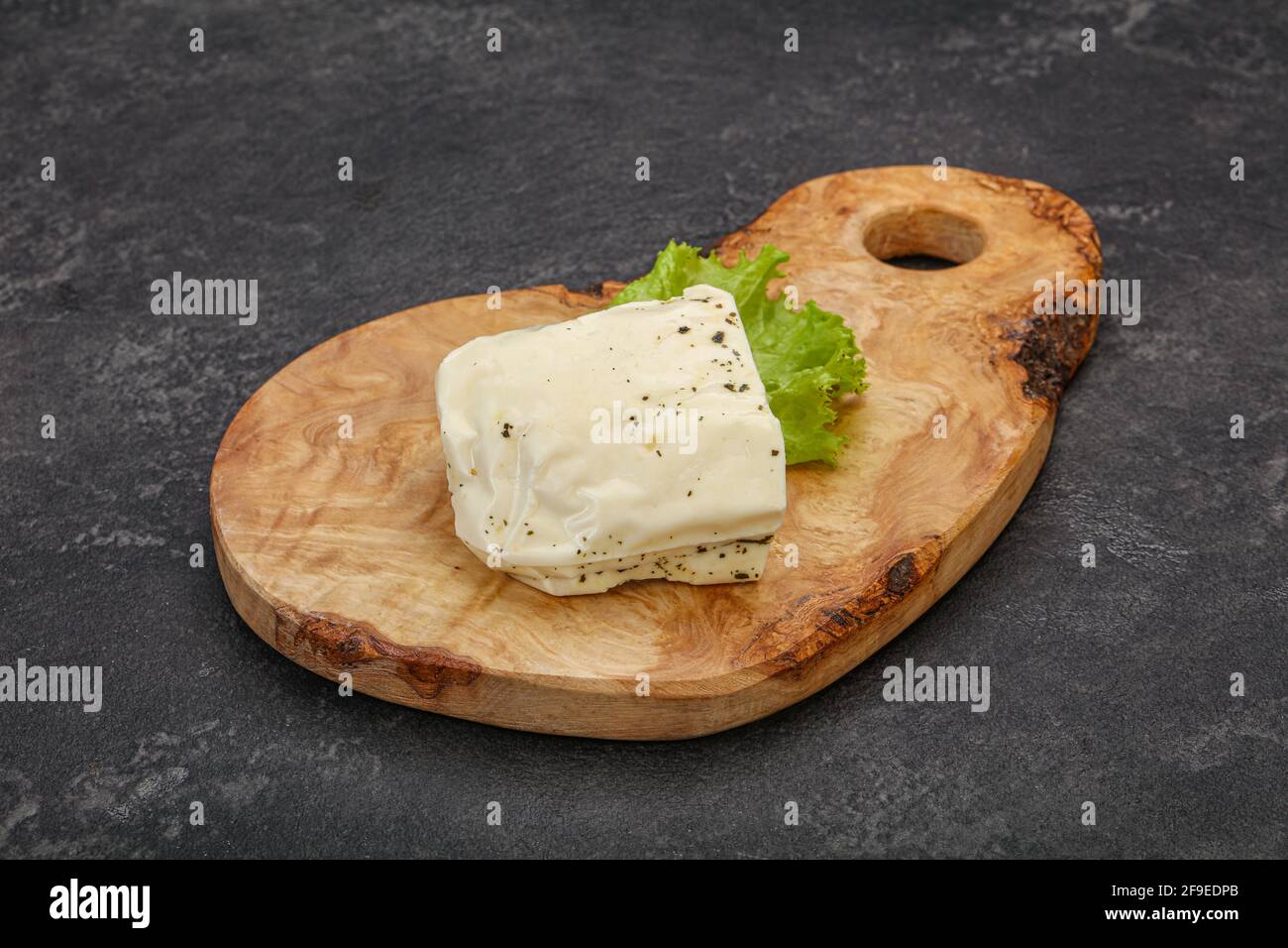 Greek Halloumi cheese with mint for grill Stock Photo - Alamy
