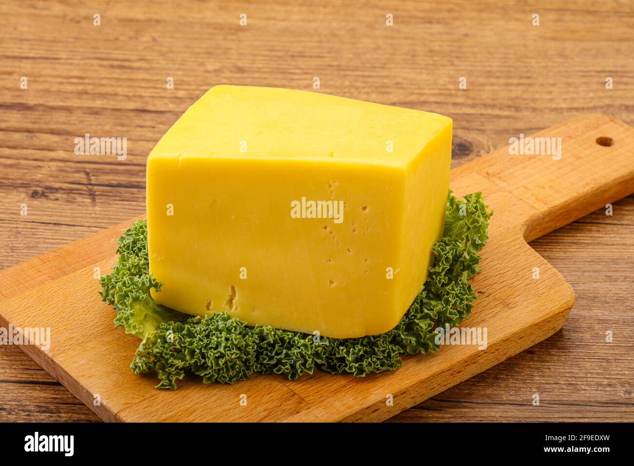 Yellow tilsiter cheese dairy product brick Stock Photo - Alamy