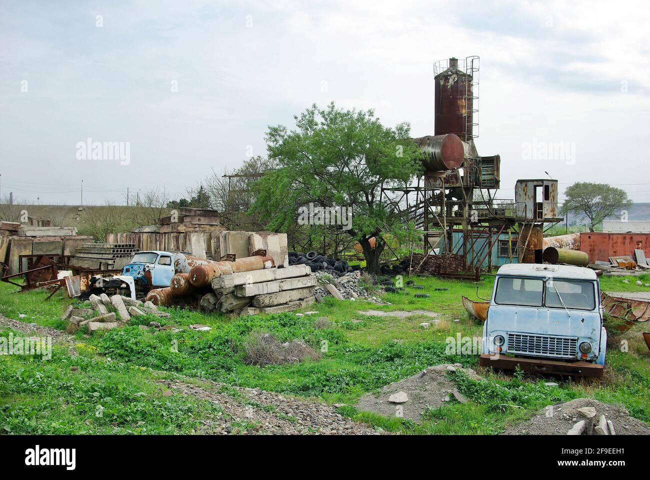 Ruined and abandoned plant with lots of waste matter Stock Photo - Alamy