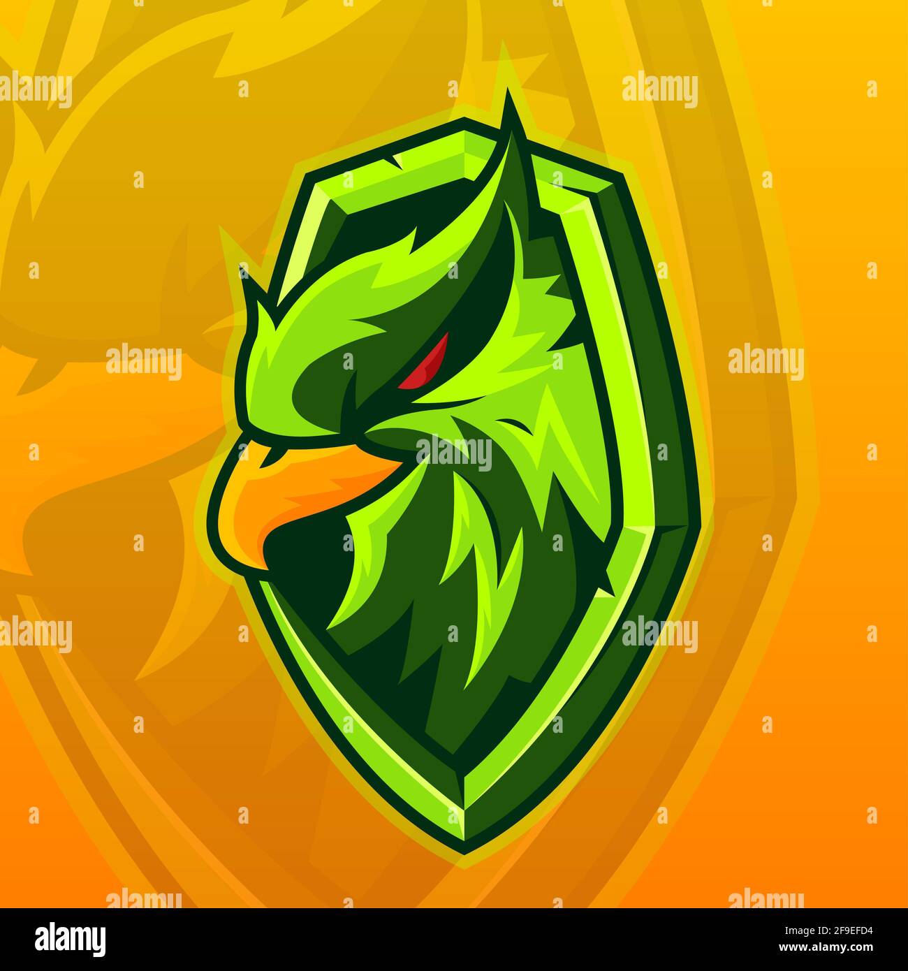 Esport team logo background with eagle head and shield illustration ...