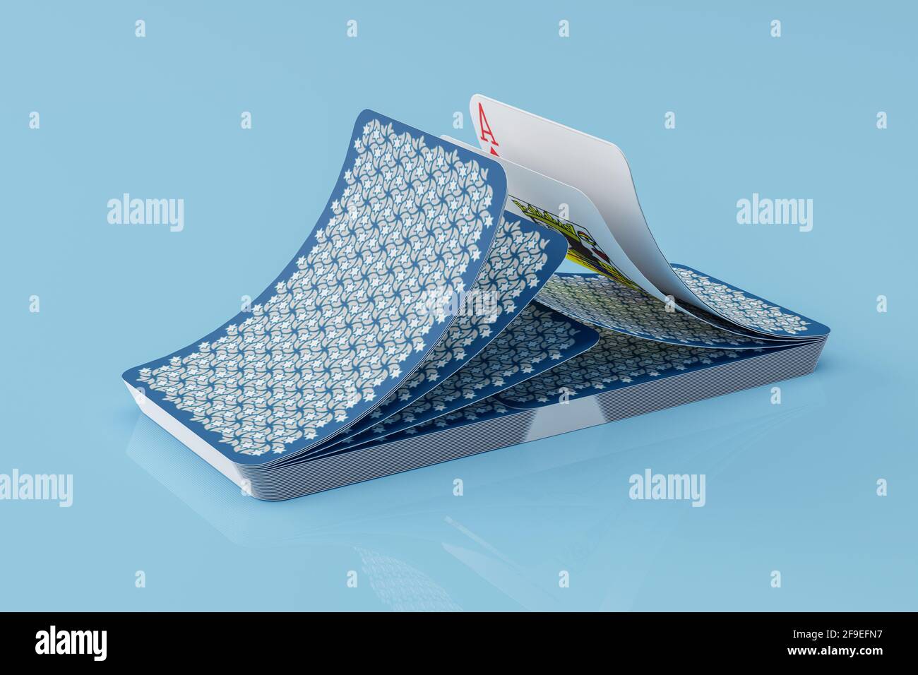 Playing Cards Shuffle on isolated background. 3D Illustration Stock ...