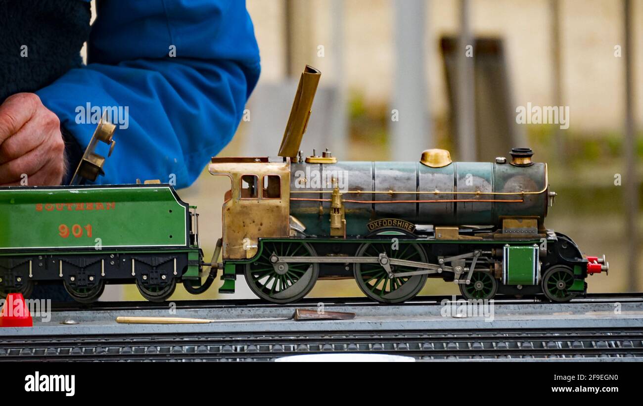 Final preparation of a steam locomotive Stock Photo - Alamy