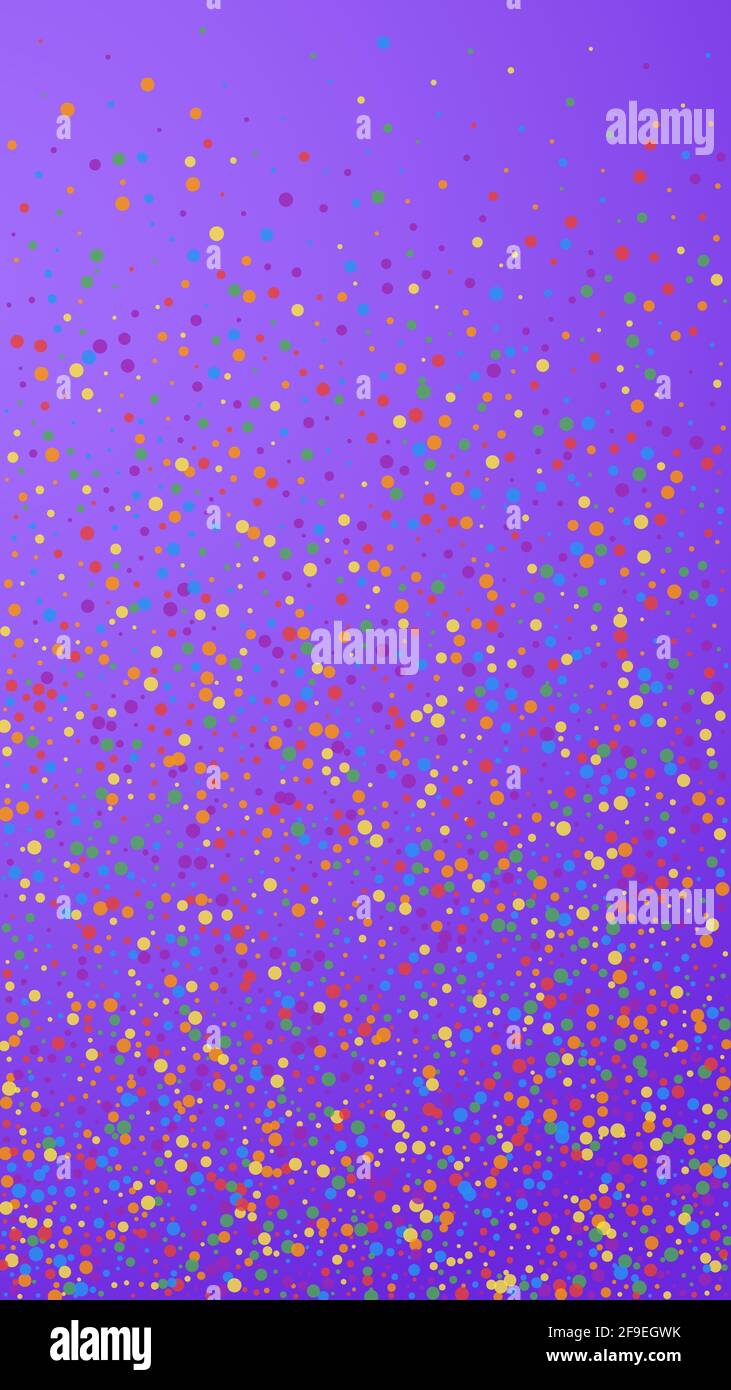 Festive exotic confetti. Celebration stars. Rainbow confetti on violet ...