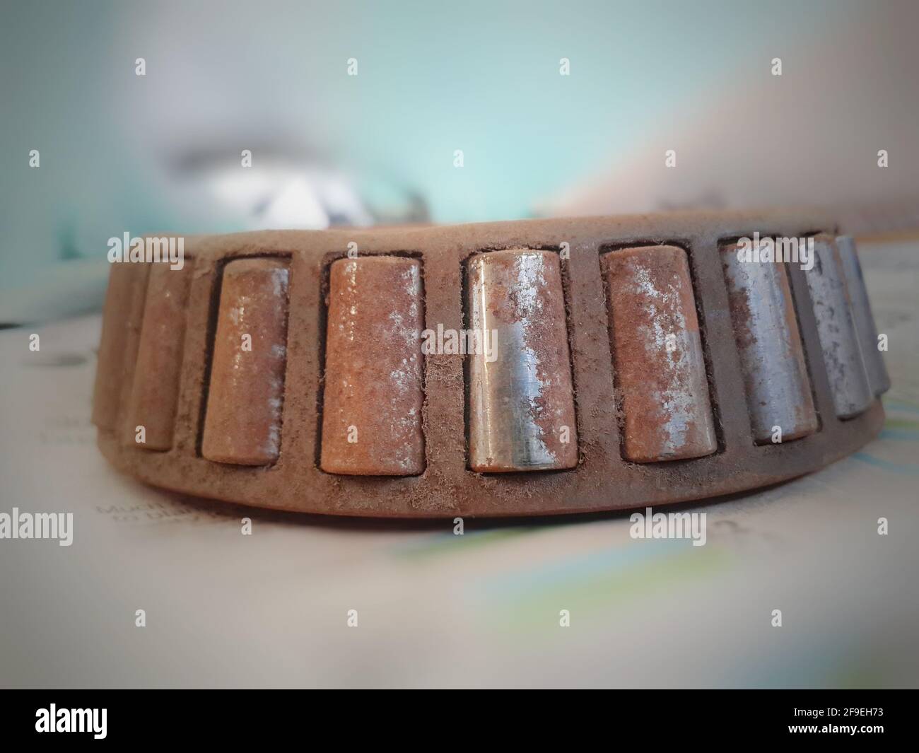 used rusty bearing closed up sho Stock Photo - Alamy