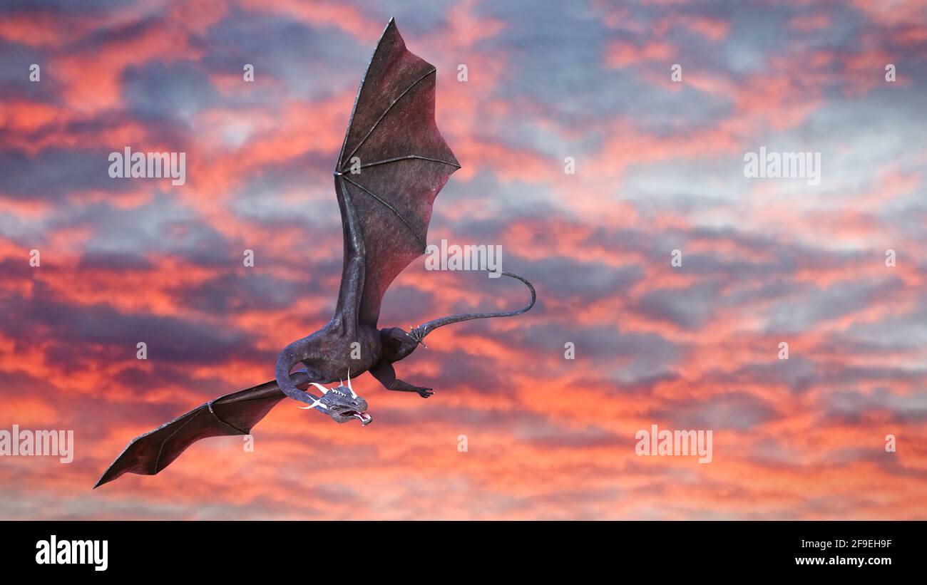 Red Dragon In Flight