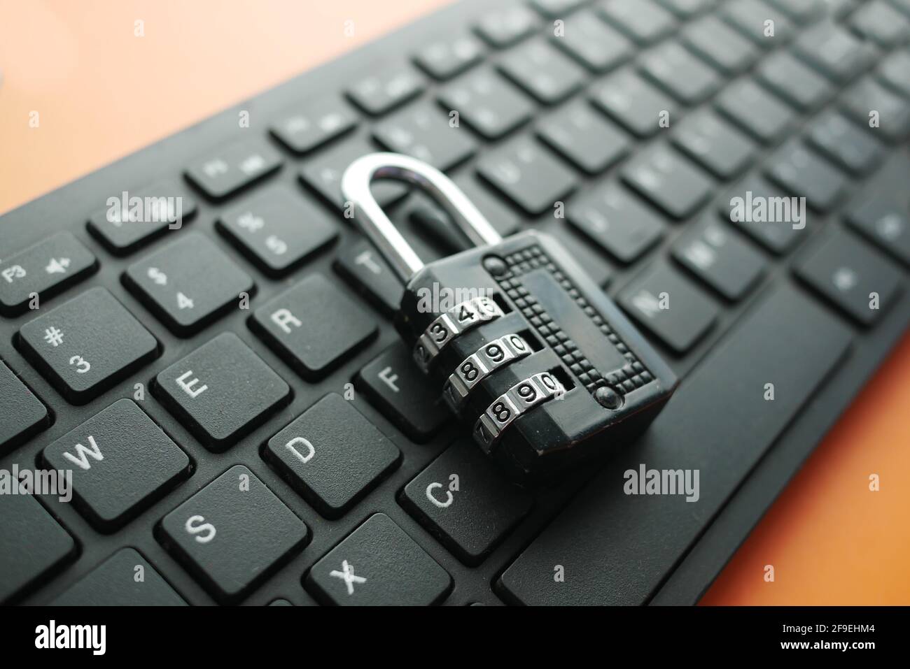 internet safety concept with padlocked on computer keyboard Stock Photo ...