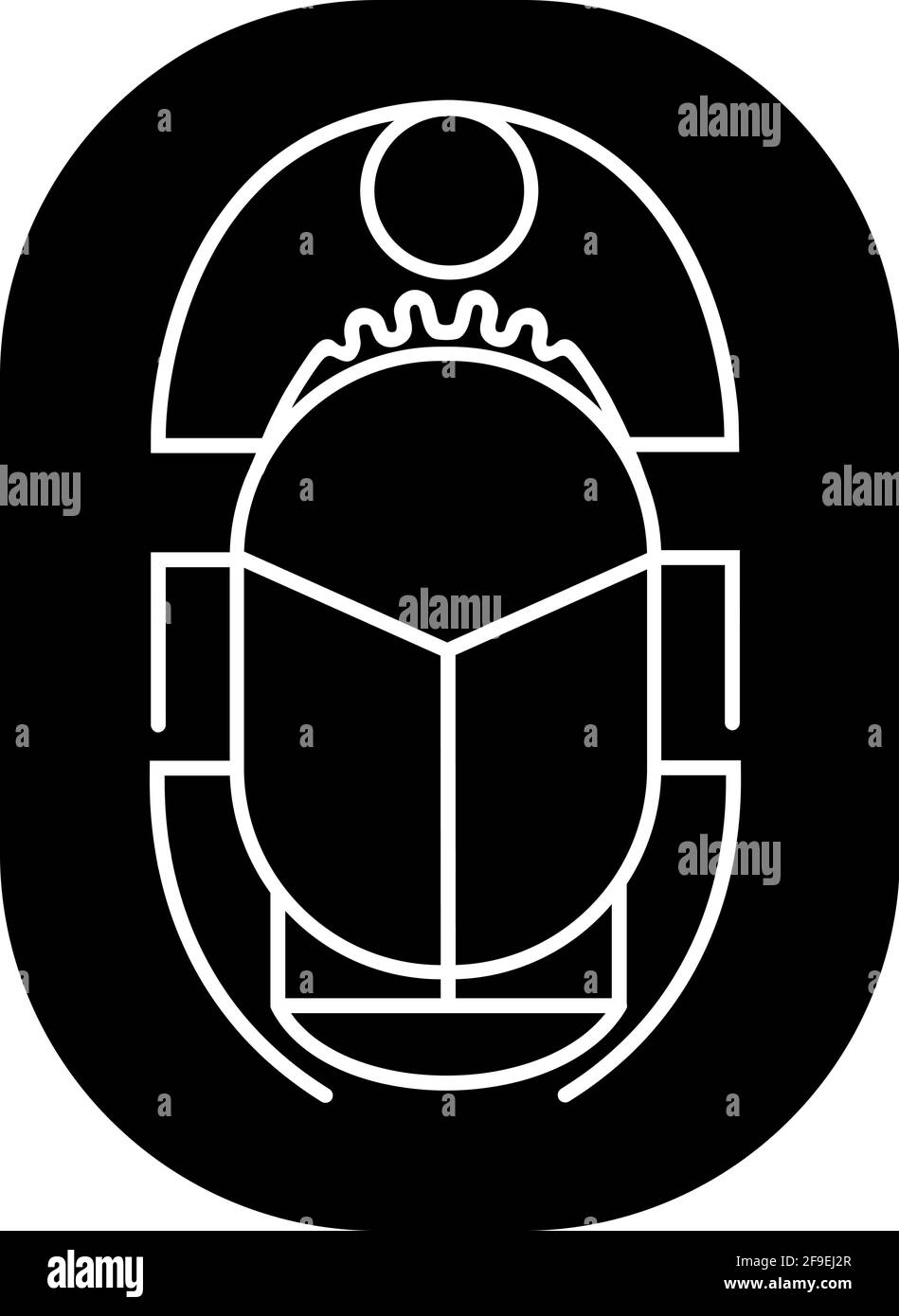 Vector illustration of a scarab beetle silhouette. Decorative drawing ...