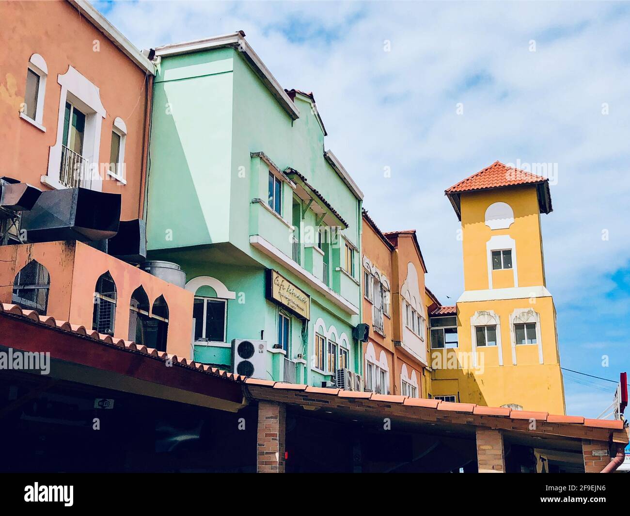 Colorful stores in Colon, Panama Stock Photo - Alamy