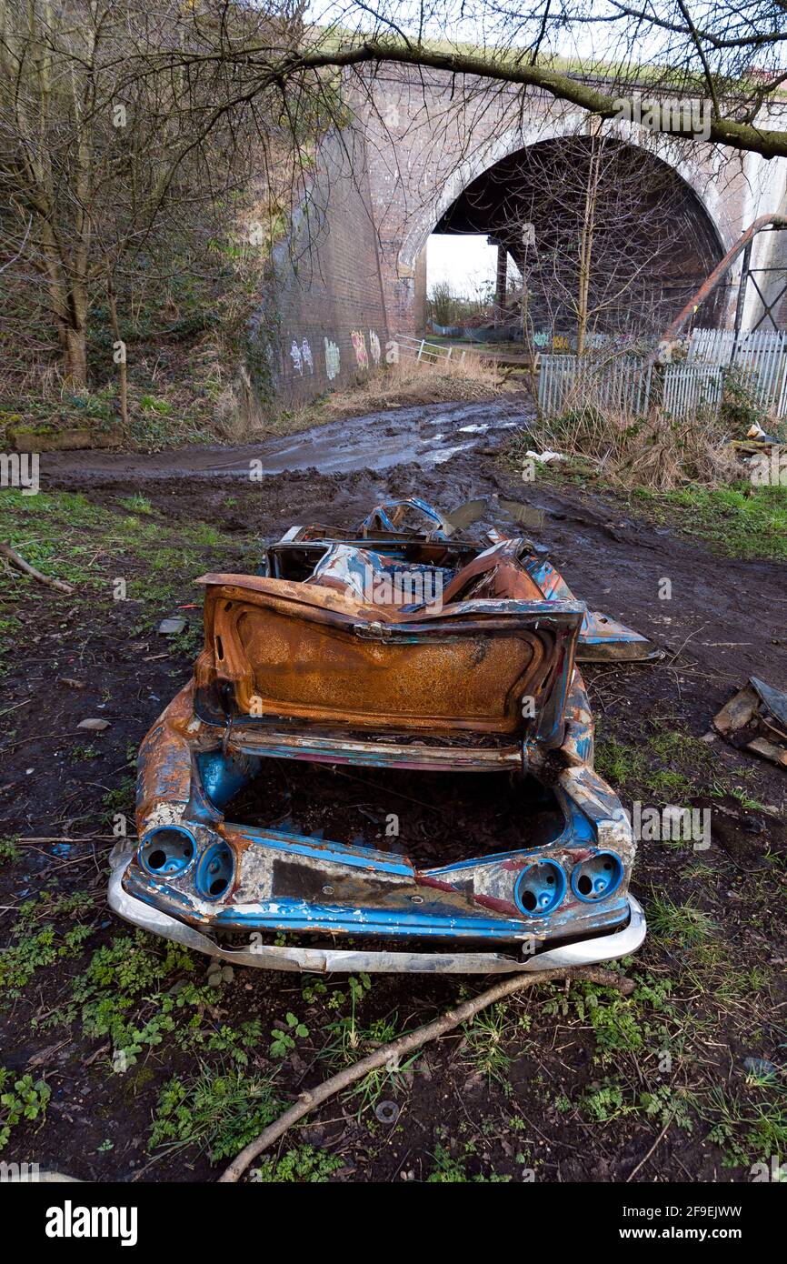 Stolen and abandoned car Stock Photo - Alamy
