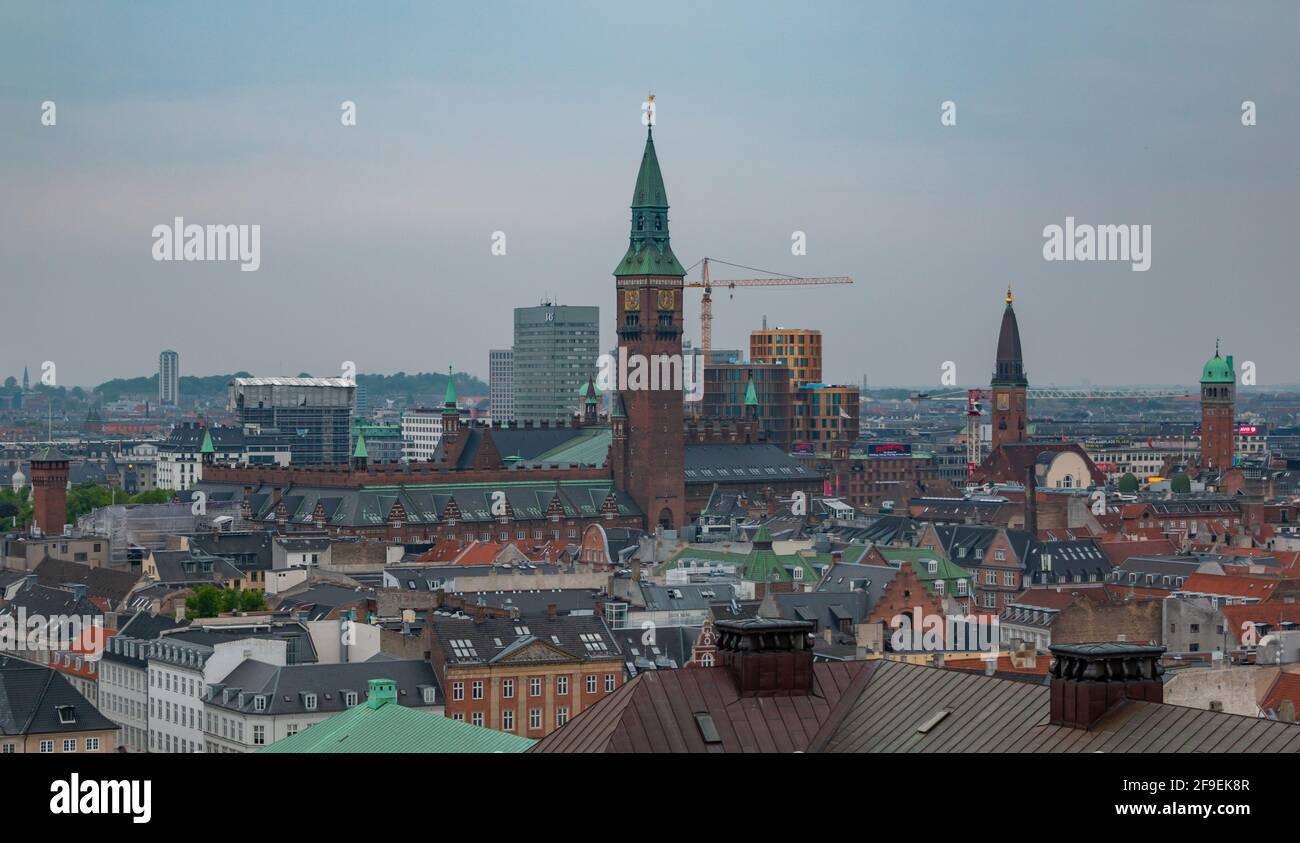 A picture of downtown Copenhagen with its high rises, namely the City ...