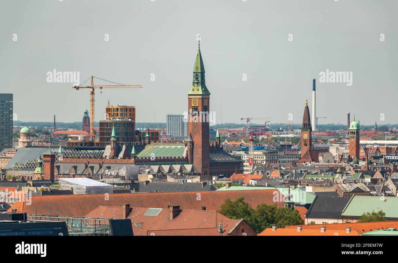 A picture of downtown Copenhagen with its high rises, namely the City ...