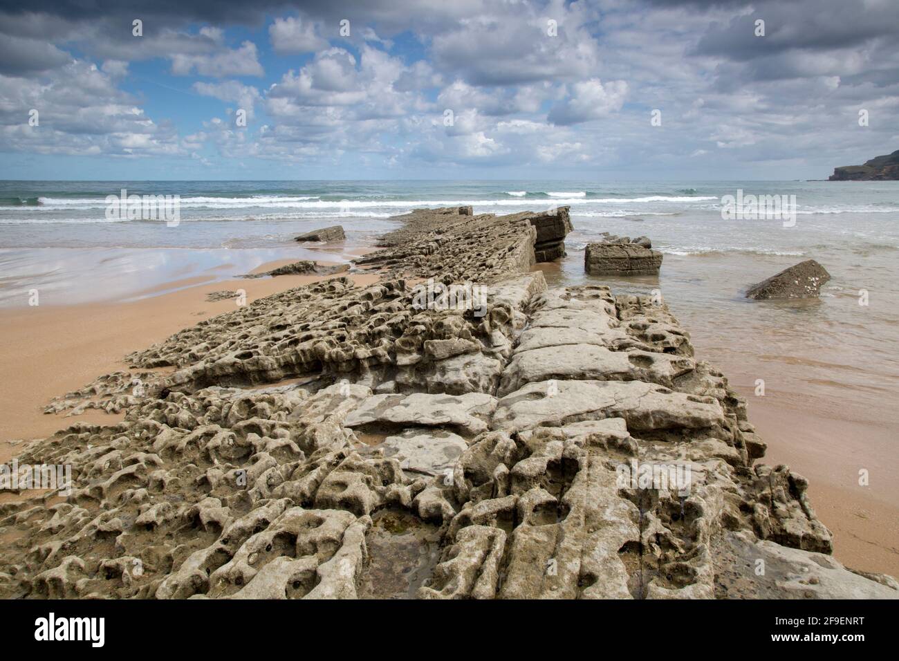 Rocks Formation at Langre Beach; Santander; Cantabria; Spain Stock ...