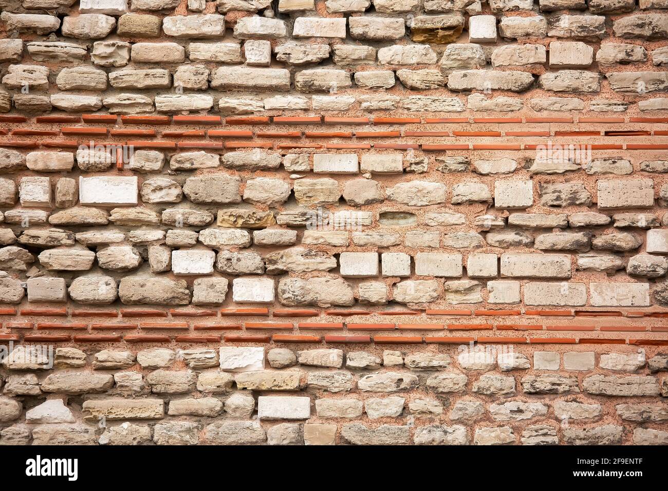 Old wall built of brick and stone, historic background Stock Photo - Alamy